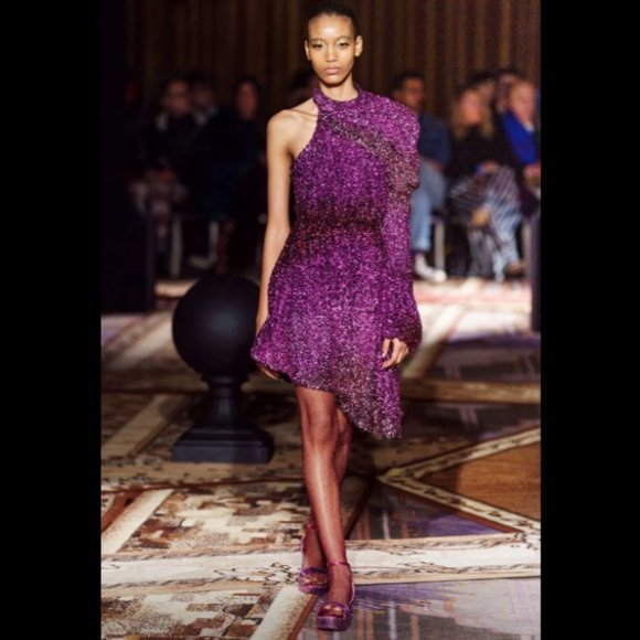 Halpern | Dresses | Runway Halpern Degrade Ombre Sequin One Sleeve Back ...